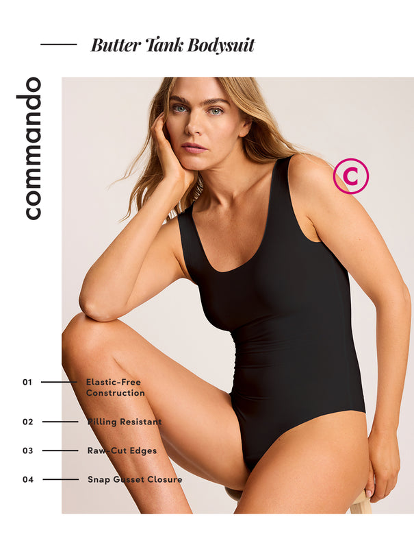 (取寄) コマンドー レディース バター タンク ボディスーツ BDS102 Commando women Commando Butter Tank Bodysuit BDS102 Black Butter Tank Bodysuit | Commando®